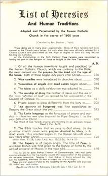 List of Forty-One Heresies & Human Traditions Adopted & Perpetuated By ...