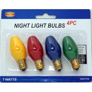 Amazon.com - 4 Pack Colored Bulbs Night Light Christmas Lights E12 ...