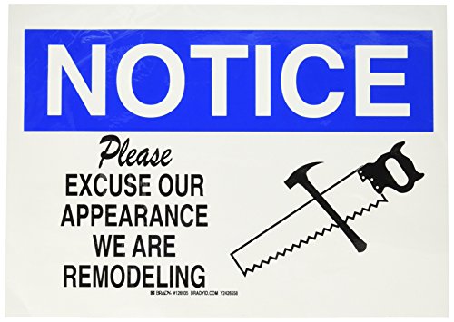 Brady 126935 Construction Site Sign, Legend "Please Excuse Our ...
