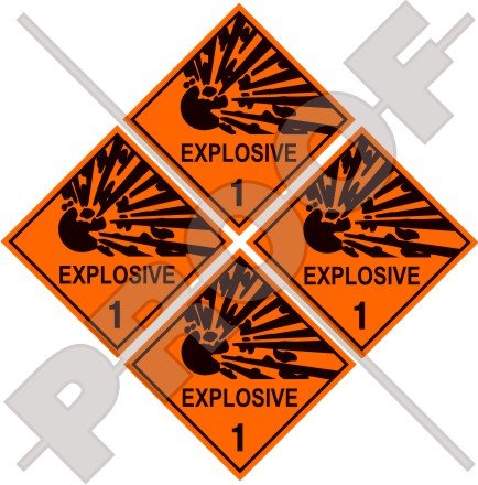 EXPLOSIVE Explosion Danger Warning Safety Sign 2" (50mm) Vinyl - Want ...