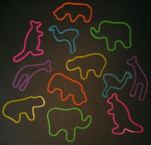 12 Glow In The Dark Bandz Silly Bands Zoo Animals