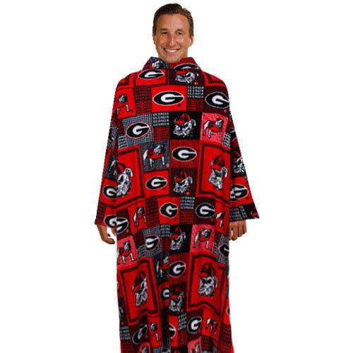 Collegiate UGA Bulldogs Patchwork Snuggie Blanket - FindGift.com
