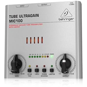 Behringer MIC100 Ultragain High End Vacuum Tube Preamplifier: Amazon.co ...