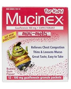 Amazon.com: Mucinex Guaifenesin/Expectorant, Mini-Melts, 100 mg ...