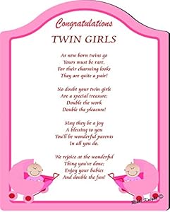 Amazon.com - Congratulations on your twin girls Touching 5x7 Poem with ...