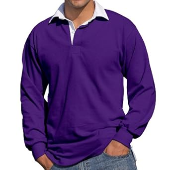 Front Row Long Sleeve Rugby Shirt, Purple, 2XL: Amazon.co.uk: Clothing