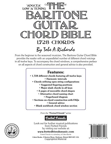 The Baritone Guitar Chord Bible: Low A Tuning 1,728 Chords - BookMall