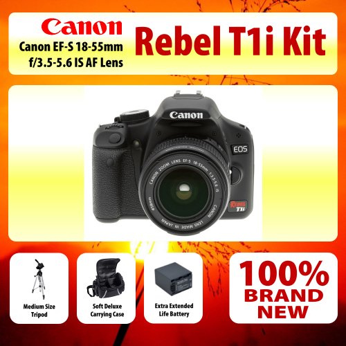 Black Friday Canon EOS Rebel T1i Digital SLR Camera Kit with EF-S 18 ...