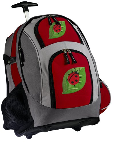 Cute Ladybugs Rolling Backpack Deluxe Red - Best Backpacks Bags with ...