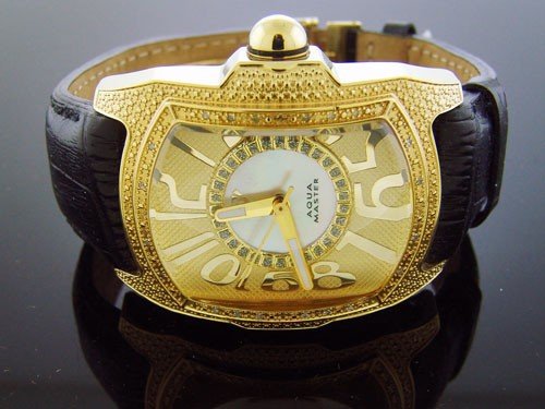 New Aqua Master 20 Diamonds Yellow Gold Tone Bubble Loop Watch | E ...