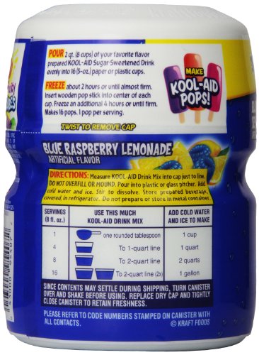 Kool-Aid Blue Raspberry Lemonade Drink Mix, 20 Ounce (Pack of 6) Food ...