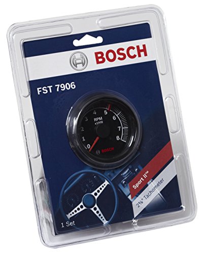 Bosch SP0F000025 Sport II 2-5/8" Tachometer (Black Dial Face, Black ...