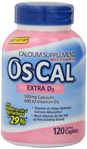 Os-Cal Calcium Supplement with Vitamin D3, 500mg Calcium, 600 IU D3 ...