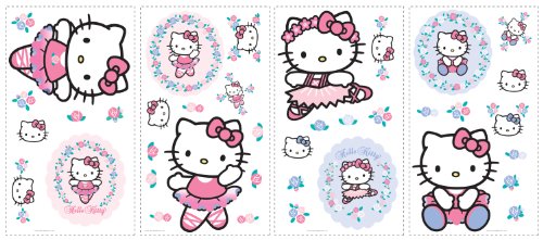wall decals: RoomMates RMK1199SCS Hello Kitty Ballet Peel & Stick Wall ...
