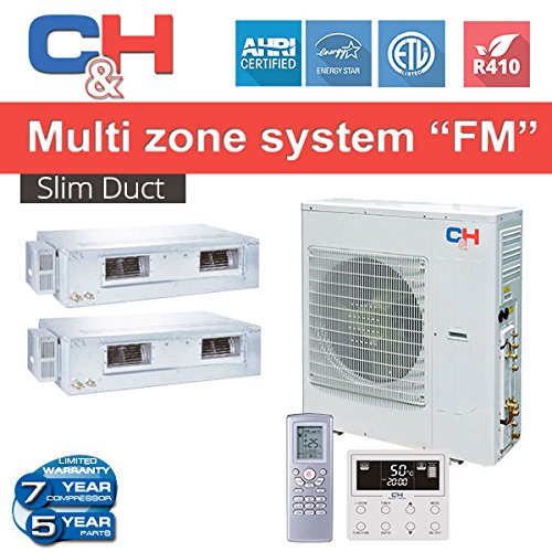 Buy C&H+Multi Dual-zone System with Slim Duct 24,000 BTU Inverter Heat ...