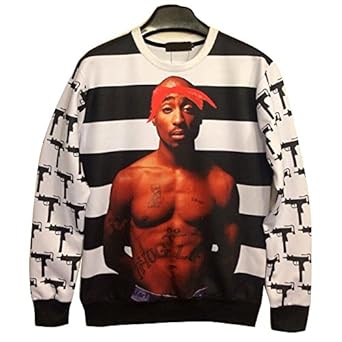Unisex Hipster 2pac Sweater Tupac Shakur Sweatshirt 3D T Shirts (S) at ...