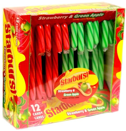 Starburst Strawberry & Green Apple Candy Canes - FindGift.com