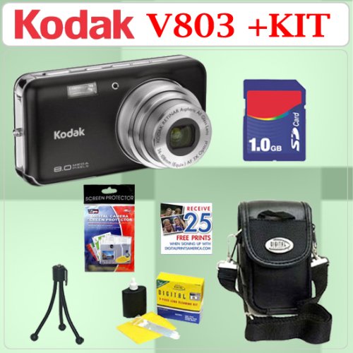 Black Friday Online Deals Kodak EasyShare V803 8.0 MP Digital Camera (Midnight Black) + 1 GB ...