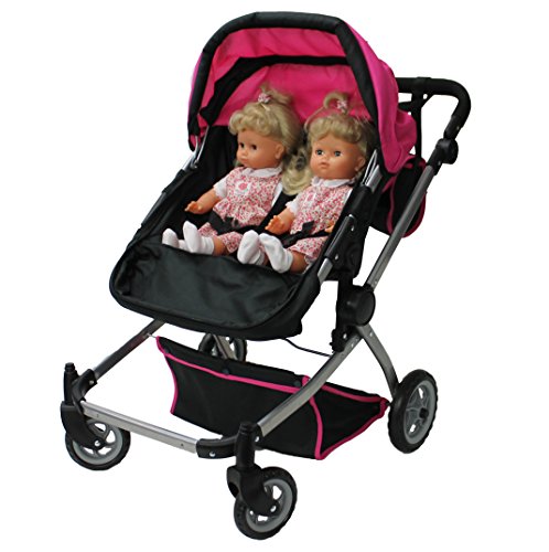Babyboo Deluxe Twin Doll Pram/Stroller with Free Carriage (Multi ...
