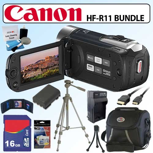 Canon Vixia HF-R11 20X 32GB Full HD Dual Flash Memory Camcorder and ...