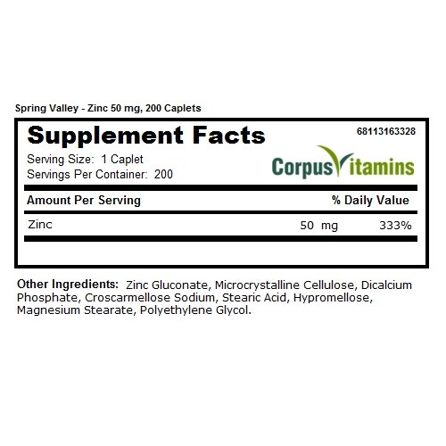 Read About Spring Valley – Zinc 50 mg, 200 Ct | Man Health Issue