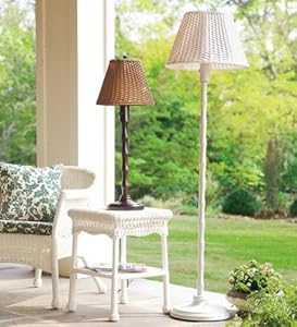 All-Weather Outdoor Rattan Wicker Floor Lamp - Lamp