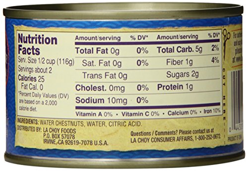 La Choy Water Chestnuts, Fancy Sliced, 8 Ounce (Pack of 12) Food ...