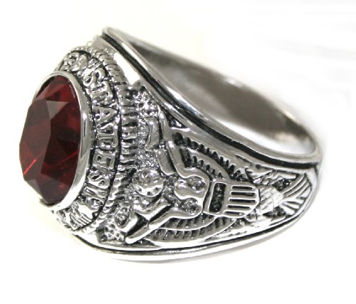 Mens Diamond Rings White Gold: MENS US Army Military Red Garnet CZ 24k ...