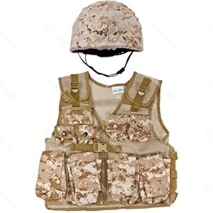 Amazon.com: Kids-Army Helmet & Combat Vest Combo - Desert Digital ...