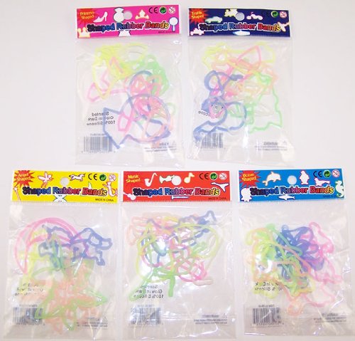 60 Shaped Rubber Bandz Lot Glow In The Dark Scented 5 Packs Of 12