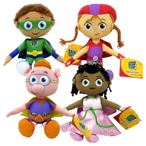 Amazon.com: Super Why PBS Kids 8" Plush Toy Dolls Set of 4 w/Alpha Pig ...