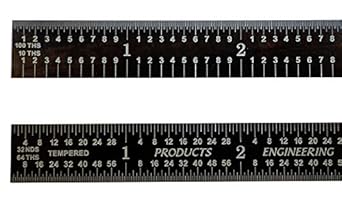 PEC Tools 6" 5R flexible black chrome, "high-contrast" machinist ruler ...