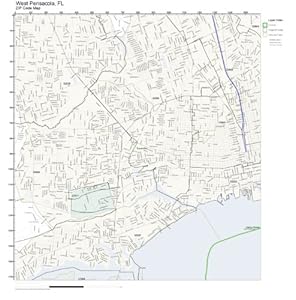 Amazon.com - ZIP Code Wall Map of West Pensacola, FL ZIP Code Map ...