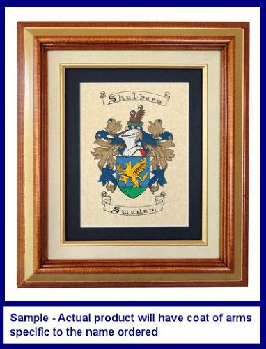 ##Woodruff Family Coats of Arms Hand Painted Parchment Paper Matted and ...
