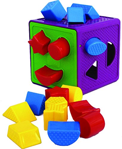 ETI Toys - 19 Piece Shape Sorter Cube with Multiple Color Shapes for ...