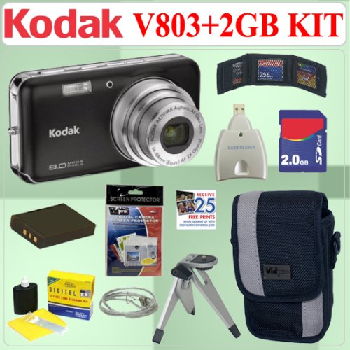 Black Friday Online Deals Kodak EasyShare V803 8.0 MP Digital Camera (Midnight Black) + 2 GB ...