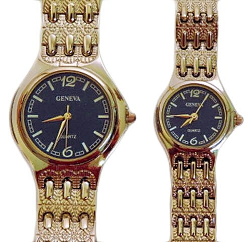 Geneva His & Hers Matching Watch Set Silver Bracelet with Blue Face ...