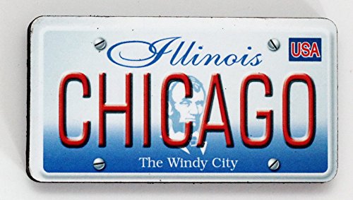 Chicago Illinois License Plate Wood Fridge Magnet 3" x 1.5" Vehicles ...
