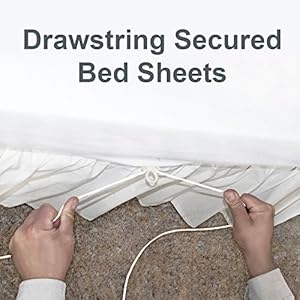 Amazon.com: Sheet DRAWSTRING TIGHTENED TWIN White (Fitted Sheet Only ...