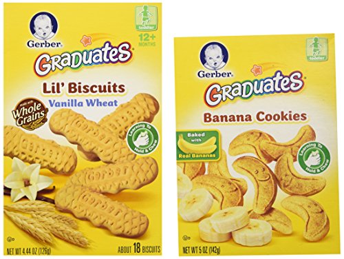 Gerber Graduates Banana Cookies & Vanilla Wheat Lil Biscuits Combo Pack ...