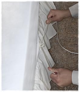 Amazon.com - Bed Sheet DRAWSTRING TIGHTENED (Fitted Sheet Only) White ...