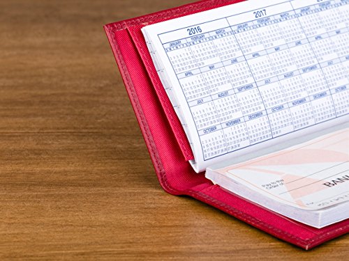 Dwellbee Leather Checkbook Cover with Register Holder and Carbon Copy ...