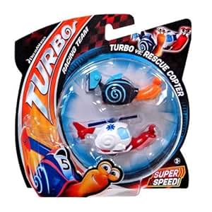 Turbo vs Rescue Copter Shell Racers Dreamworks Turbo Movie Vehicle 2 ...