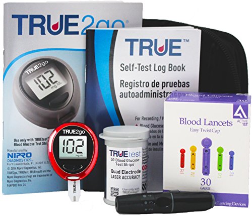 True2go Diabetic Testing Travel Kit 50 Strips Includes True2go Meter ...