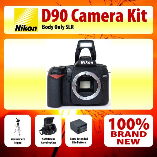 Black Friday Nikon D90 SLR Digital Camera Kit + Medium Size Tripod ...