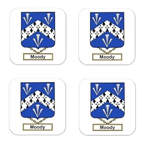 Amazon.com: Moody Family Crest Square Coasters Coat of Arms Coasters ...