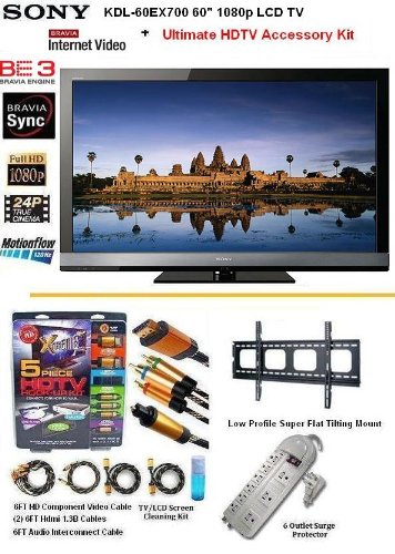 Sony KDL-60EX700 1080P 60 Inch LCD HDTV With Ultimate HD Accessory Kit ...