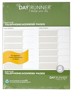 Amazon.com : Day Runner Undated Planner Telephone and Address Refill, 8 ...