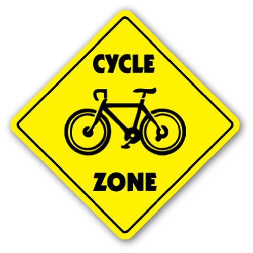 Cycle Crossing Sign Zone Xing Indoor Outdoor 12 Tall Plastic ...