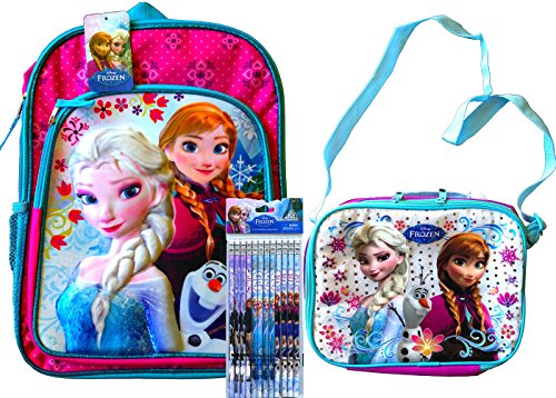 Disney Frozen 3d Backpack with Disney Frozen Rectangle Lunch Bag with ...